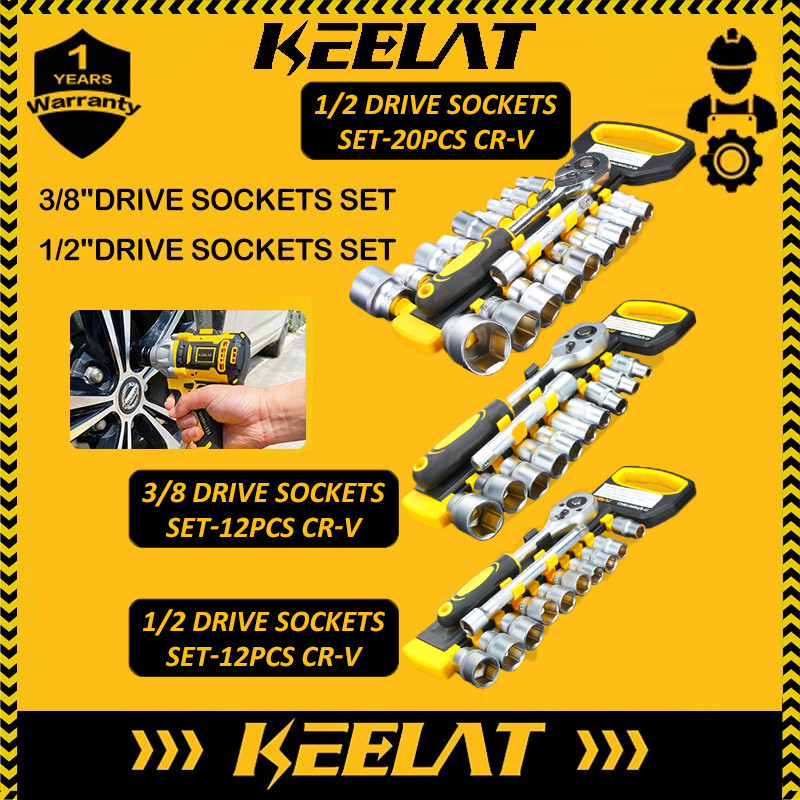 KEELAE 20PCs alat set perengkuh ratchet wrench socket wrench berat tuga ...