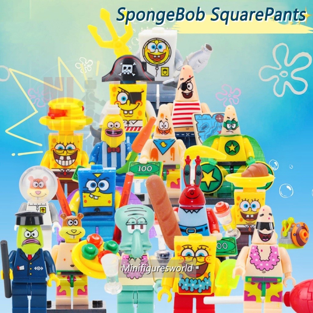 SpongeBob Minifigures Patrick Star Sandy Cheeks Snail Sponge Security ...