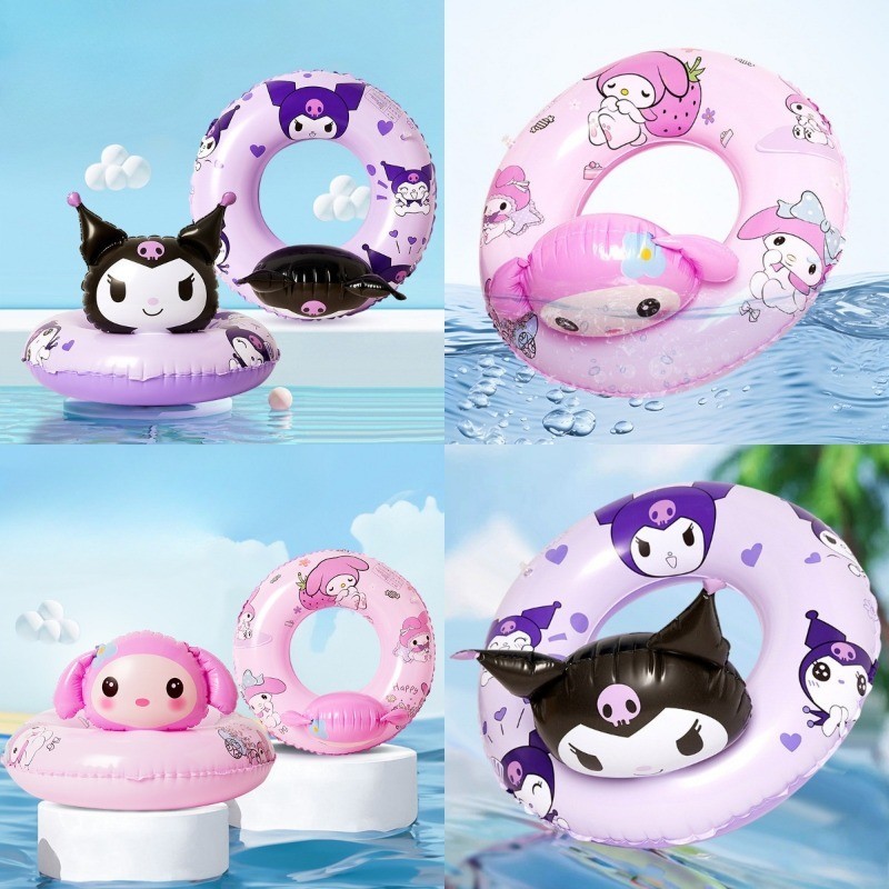 Kawaii Kids Cartoon Sanrio Kuromi My Melody Swimming Ring Inflatable ...