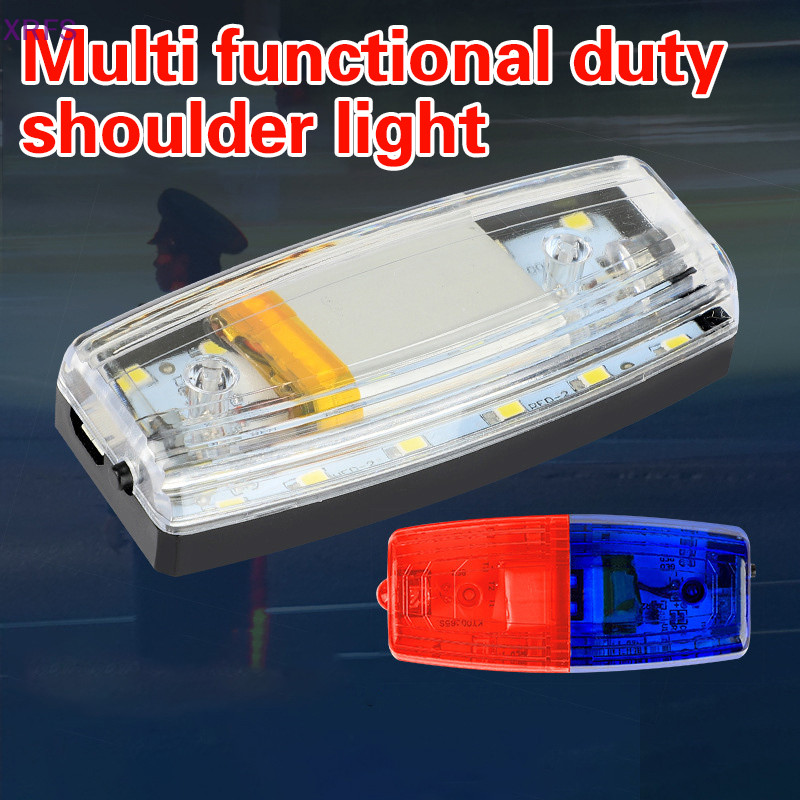 XRFS Red Blue LED Shoulder Warning Light Police Shoulder Clip Light ...