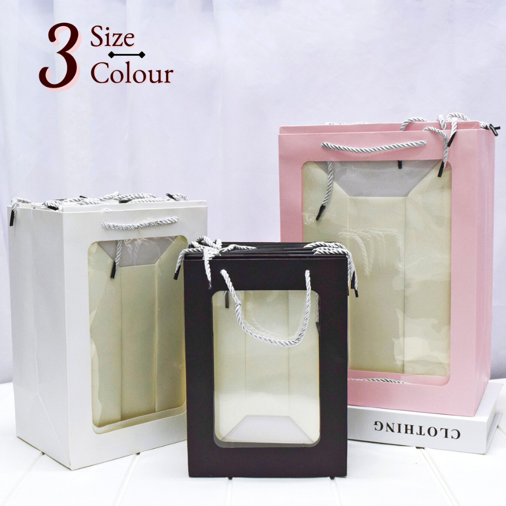 PVC TRANSPARENT PAPER BAG / WINDOW PAPER BAG / TOYS PAPER BAG / FLOWER ...