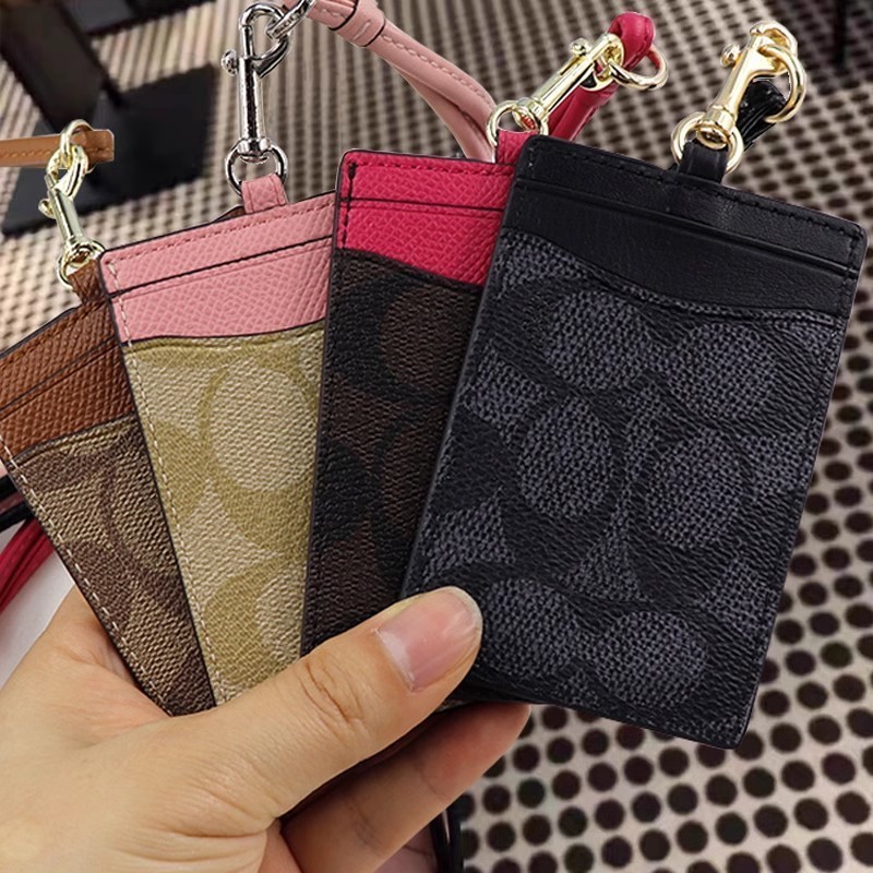 Work Permit Leather Card Holder Factory Badge Work Tag Sling Bus Sling ...