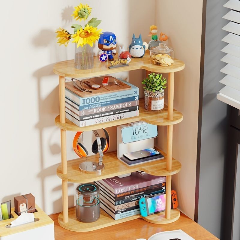 Vertical Corner Shelf Simple Desk Storage Small Bookshelf Desk ...