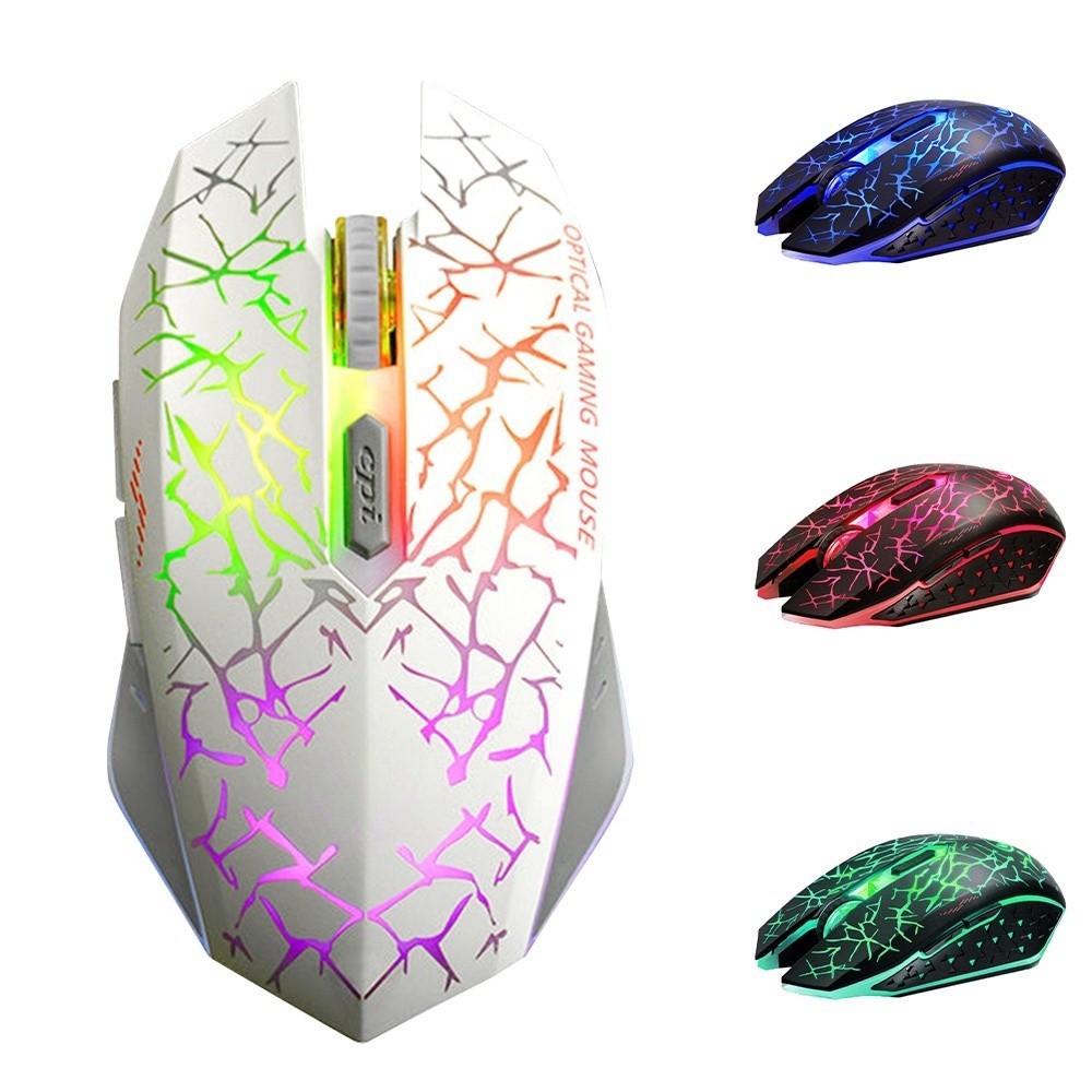 Rechargeable gaming mouse wireless silent mechanical mice USB optical ...