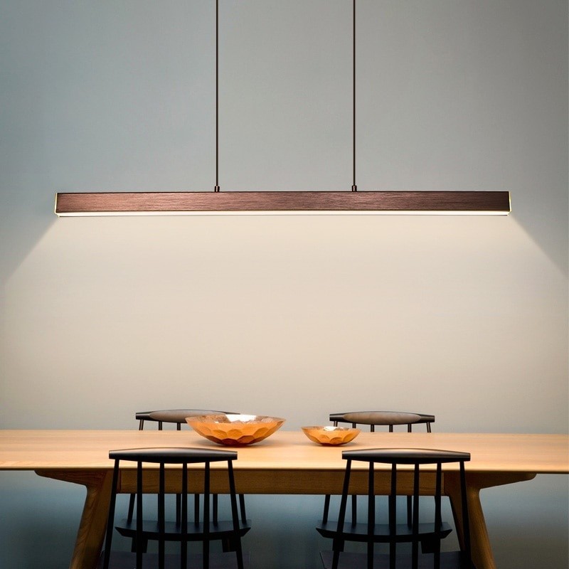 Minimalist Dining room pendent lamp dine room light luxury long linear ...