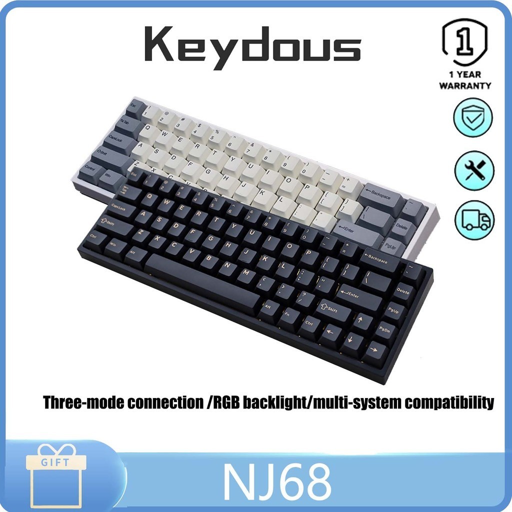 Keydous NJ68 Dual-mode/tri-mode Bluetooth wireless 2.4g Mechanical ...