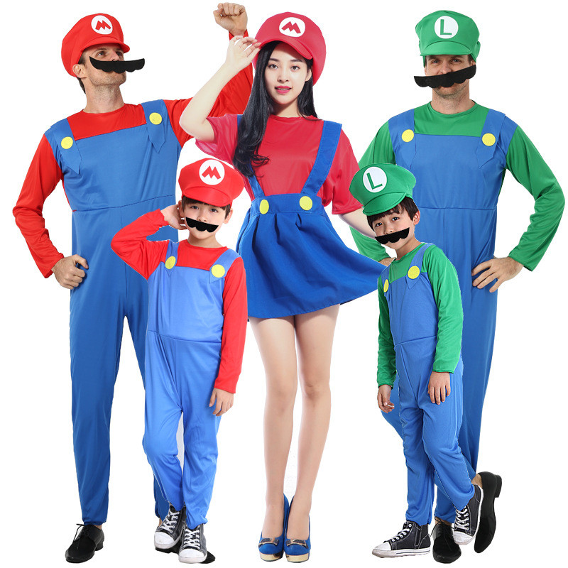 Halloween Super Mario Costume Anime cosplay Mario Suit Theme Prom cos ...