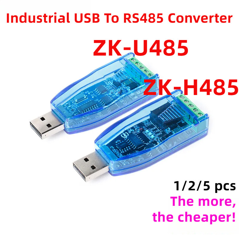 2pcs/1pc ZK-U485 ZK-H485 Industrial USB To RS485 Converter Converter Compatibility Standard RS ...