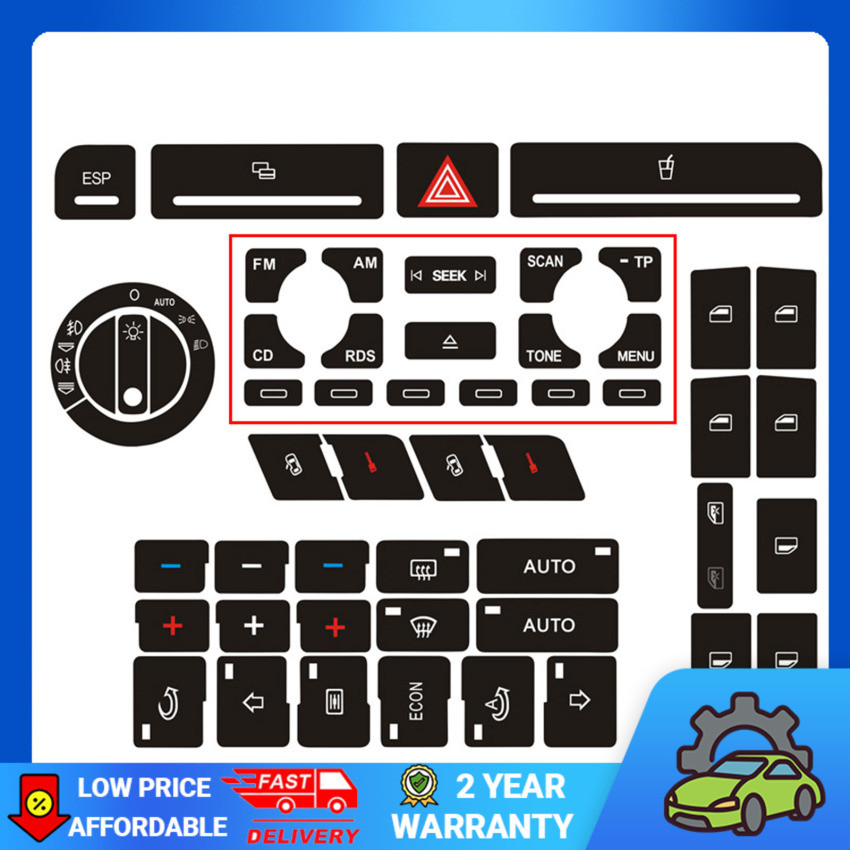 Car Button Repair Decal Sticker Air Condition Climate Control Button ...