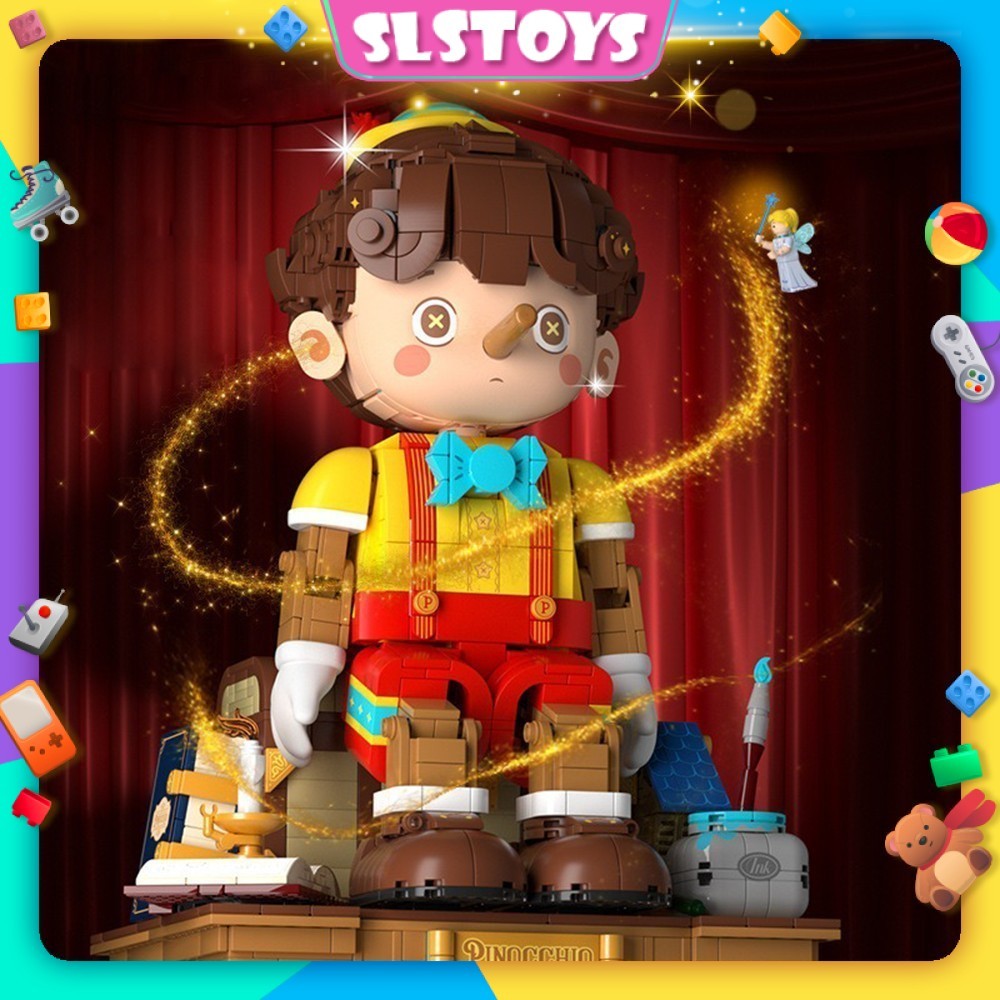 Wekki 506186 Large Pinocchio Classic Puppet Building Block House ...
