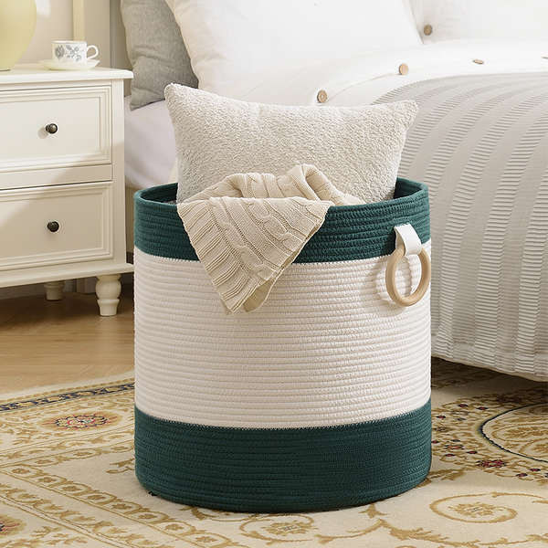 bakul laundry rotan bakul anyaman bakul baju laundry Tali kapas menenun ...