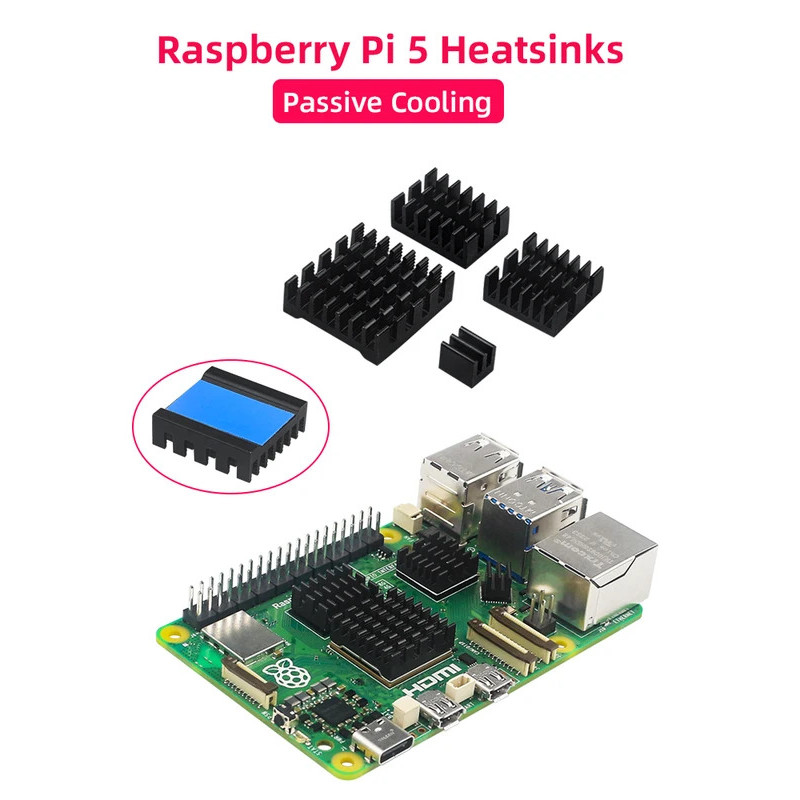 Raspberry Pi 5 Aluminum Heatsink Passive Cooling Customized CPU Cooler ...