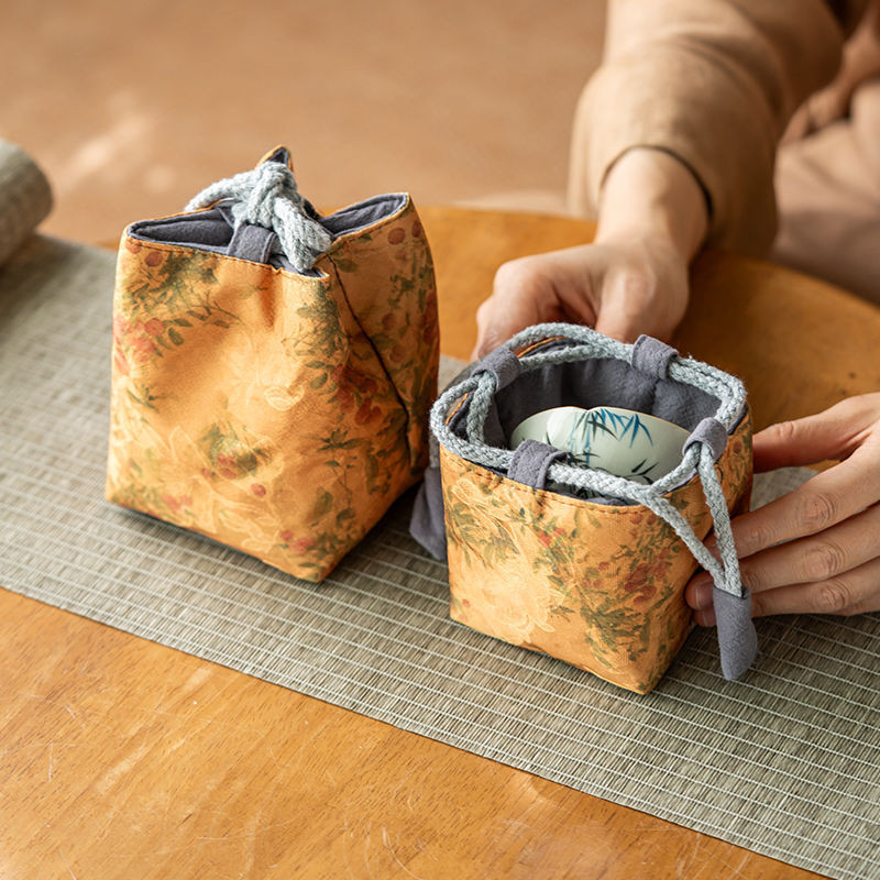 茶具 Tea Set Cloud Yarn Cotton Linen Chinese Style Zen Tea Set Storage ...