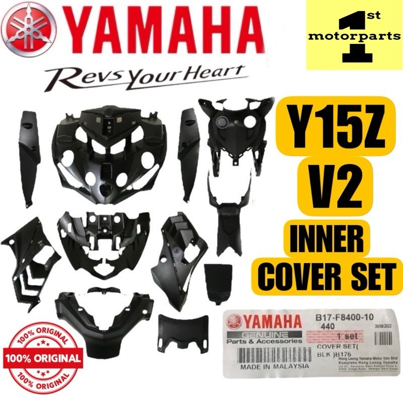 [100% ORI YAMAHA] Y15 Y15Z Y15ZR V2 B17 (11pcs item) INNER COVER FULL SET COVER SET HITAM BODY ...