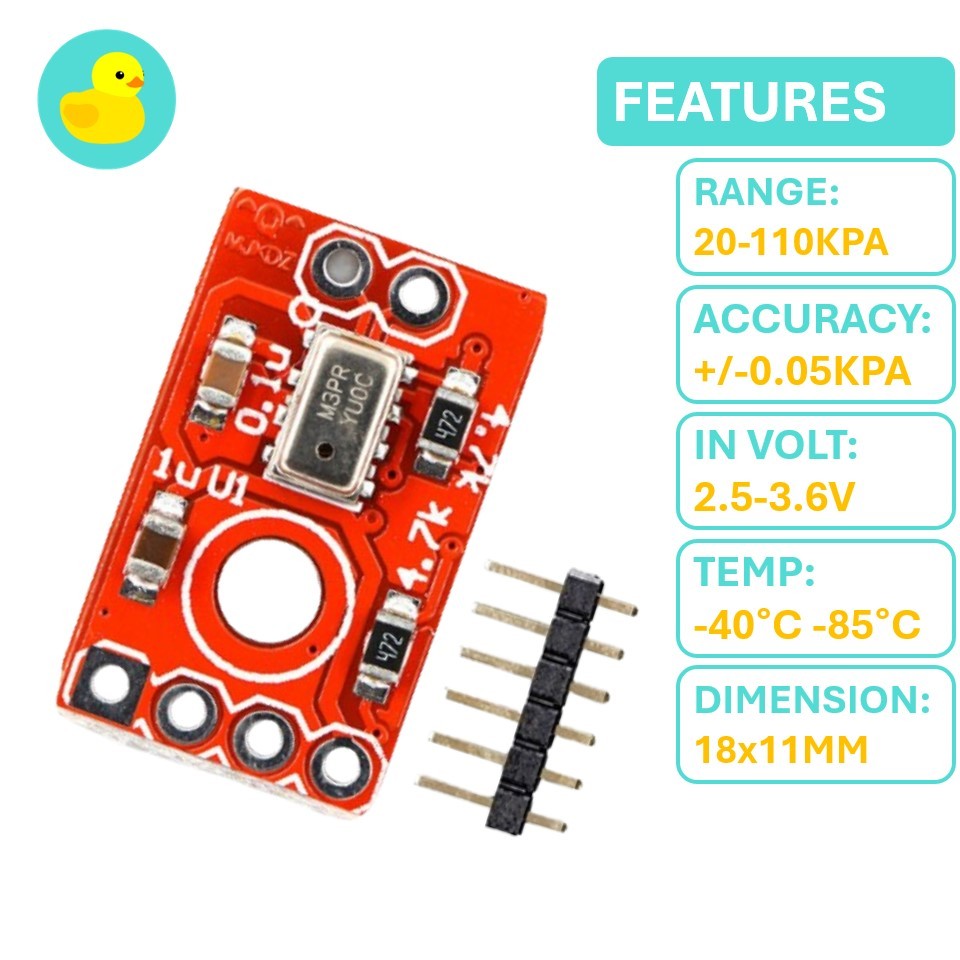 MPL3115A2 I2C Barometric Pressure. Altitude & Temperature Sensor Module ...