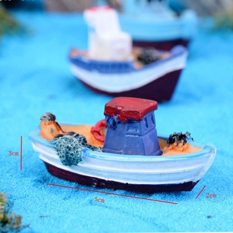 [LLMA]Miniature Mini Boat Model Fishing Ship Toy DIY Craft Home ...