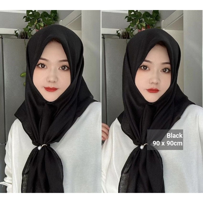 Fesyen Muslim Hijab Tudung Bawal Square Shawl 90 x 90cm | Shopee Malaysia