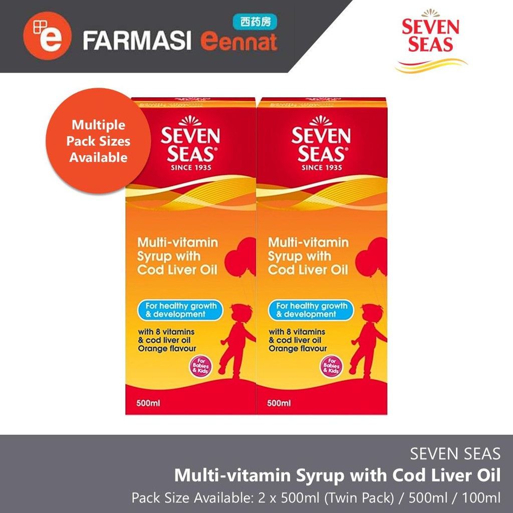 [Eennat Pharmacy] Seven Seas Multivitamin Syrup with Cod Liver Oil (2 x ...