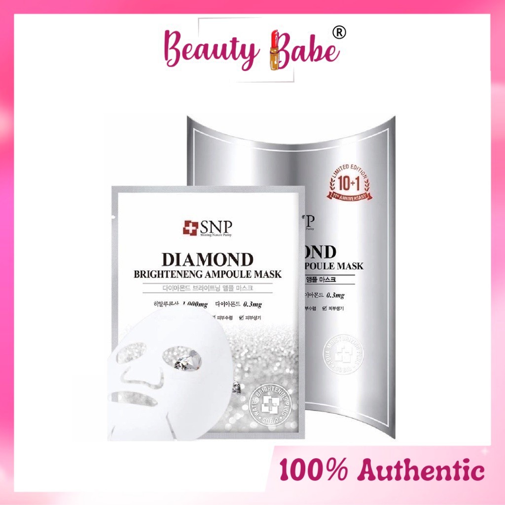 SNP Diamond Brightening Ampoule Mask - 1 pcs / 10 pcs (1 BOX) [Beauty ...