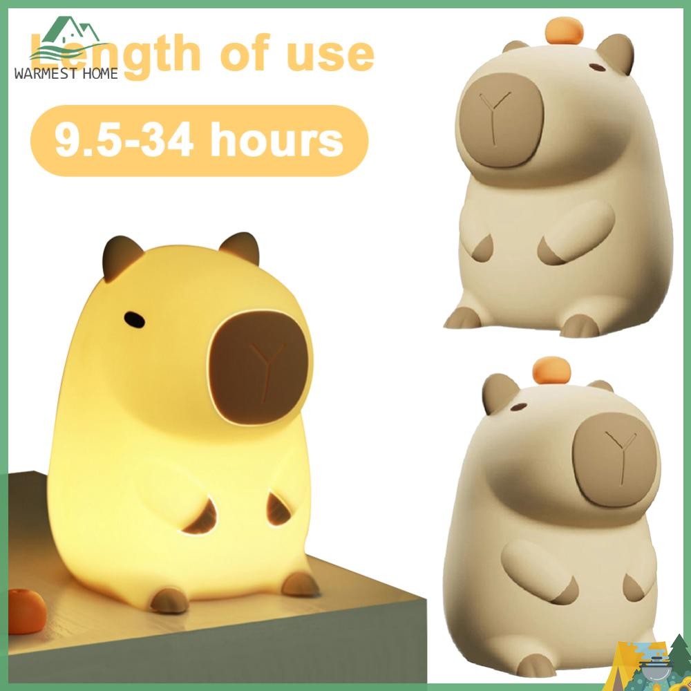 Capybara Night Light 卡皮巴拉小夜灯 Original Capybara Silicone Bedside Lamp ...