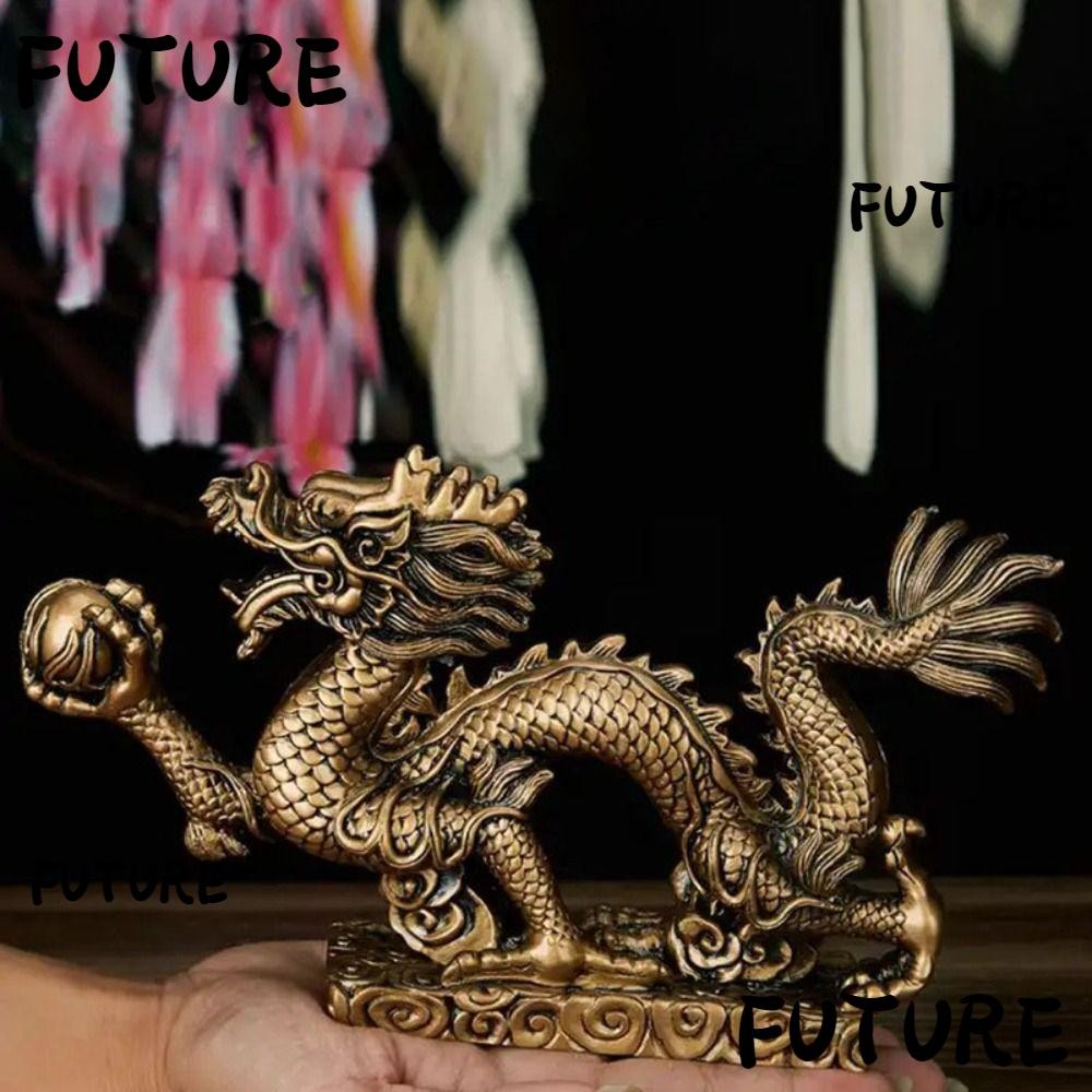 HL-FUTU Feng Shui Dragon Figurine, Resin Attract Wealth Chinese Year ...