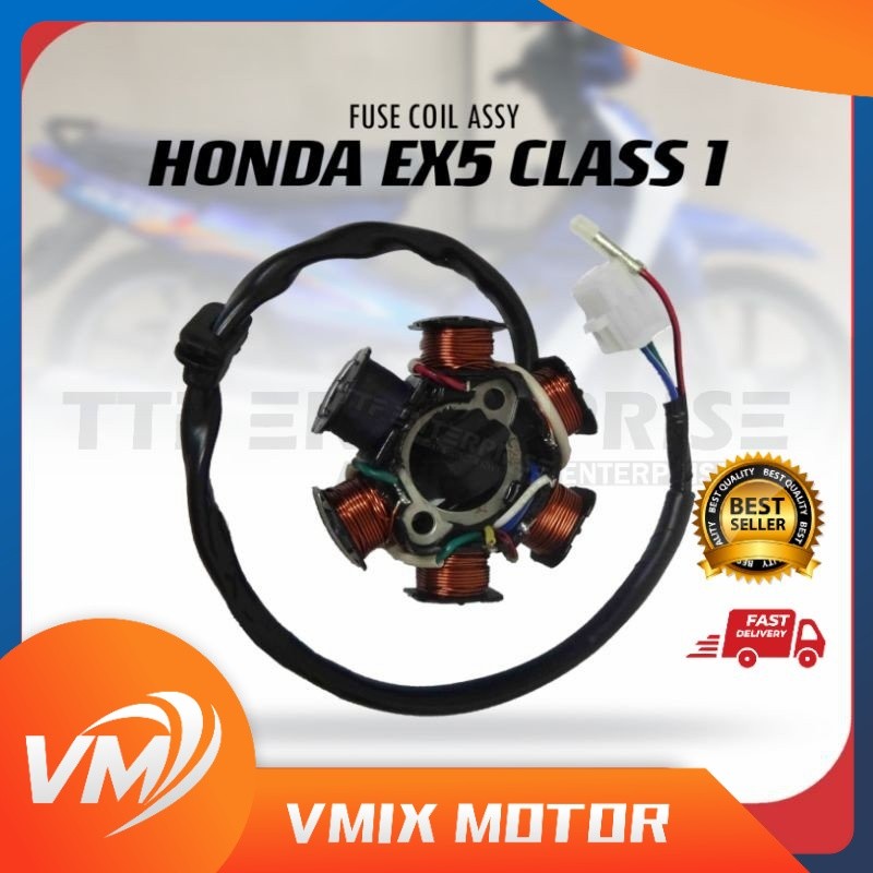 HONDA EX5 CLASS 1 / HURRICANE 110 FUSE COIL ASSY MAGNET COIL FIELD COIL ...