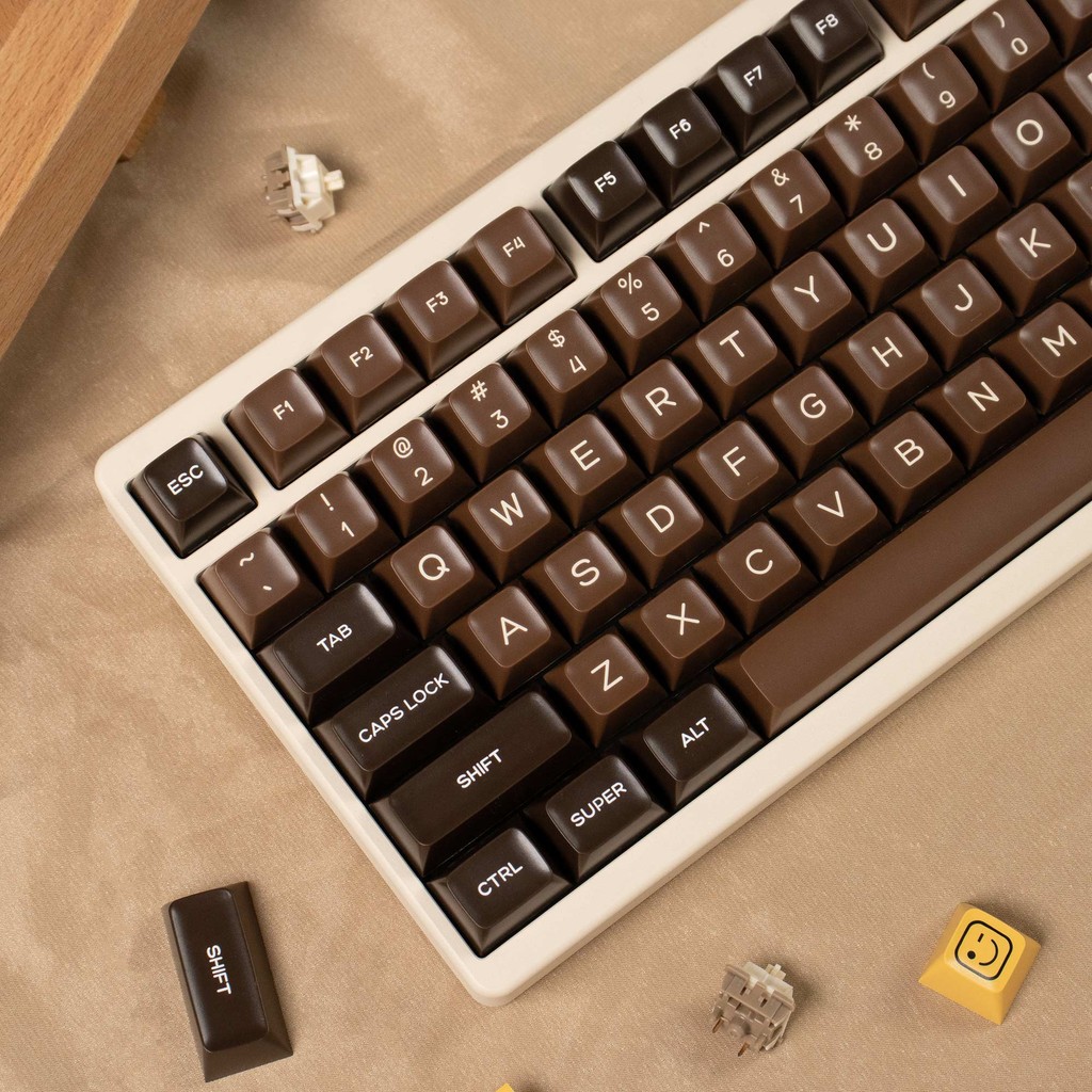 163 Keys Chocolate SA profile Keycaps ABS Double shot keycaps set for ...