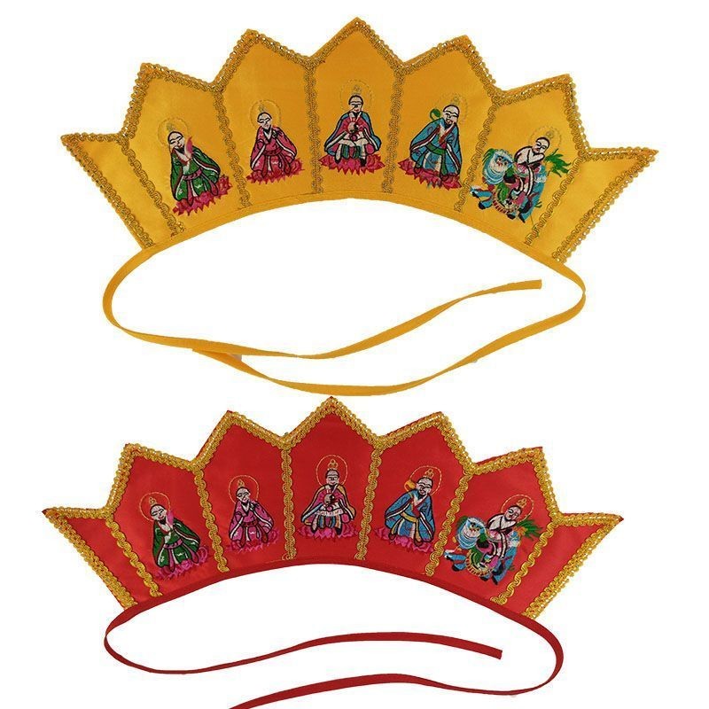 Five Old Crown Five Buddha Crown Simple Type Embroidery Five Square ...