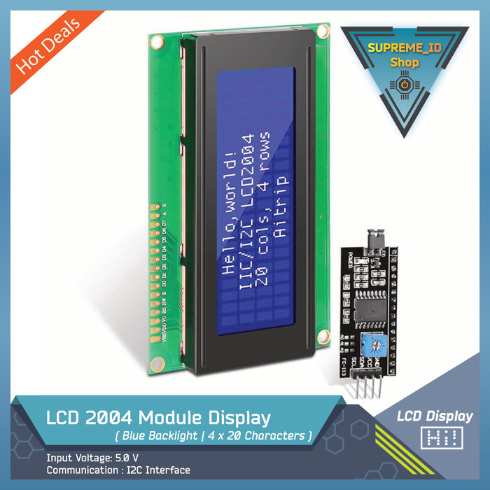 Lcd2004 I2C IIC LCD (4X20 Characters) 2004 Blue/Green Screen Backlight Module Kit | 5v | Shopee ...