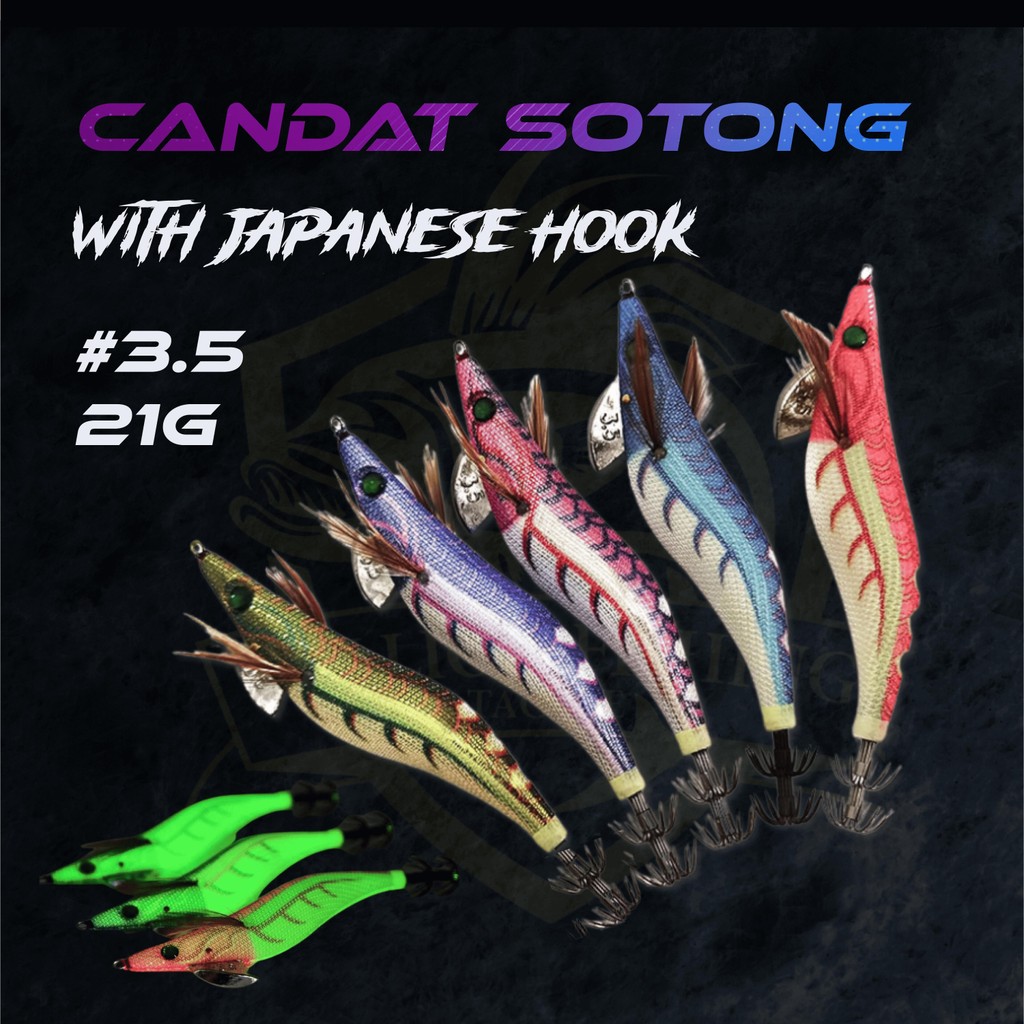 Umpan Candat Sotong 3.5# 21g Japanese Strong Hook UV Luminous Squid ...