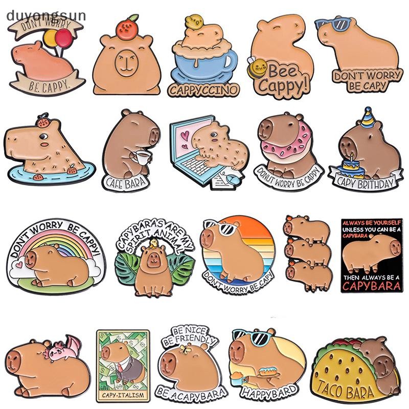(duyongsun) Animal Series Enamel Lapel Pins Cartoon Cute Capybara ...
