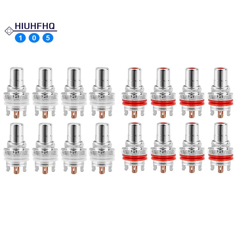 8PCS RCA Connector Female HiFi Audio Jack Speaker Connectors RCA Lotus ...