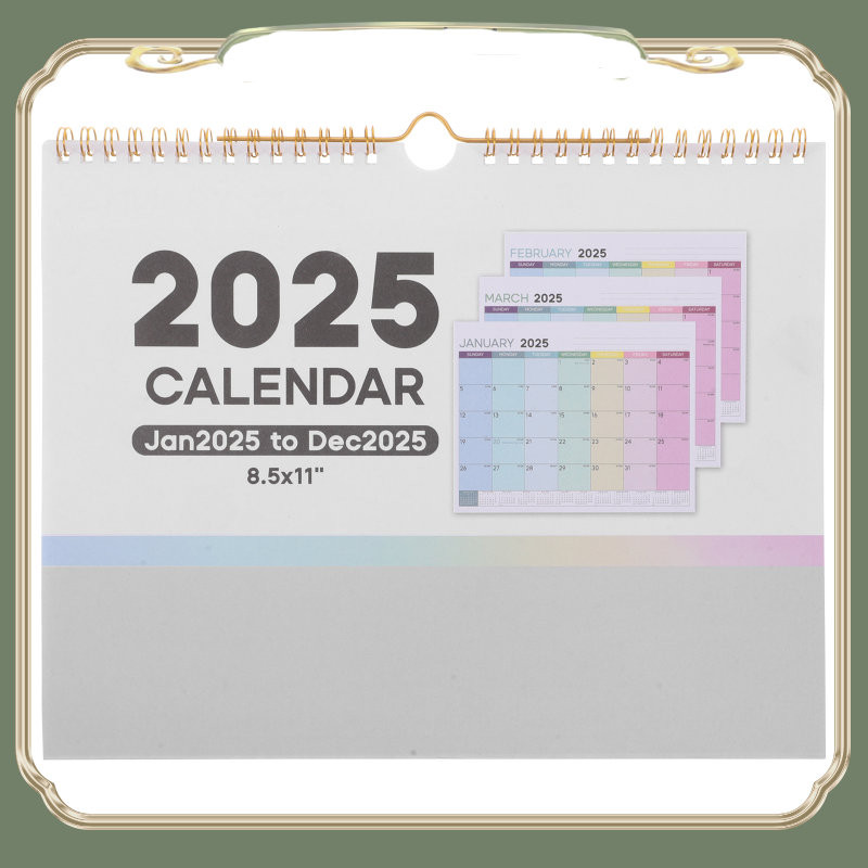 2025 Calendar Daily Wall Calendars Clear Printed Hanging Spiral Bound ...