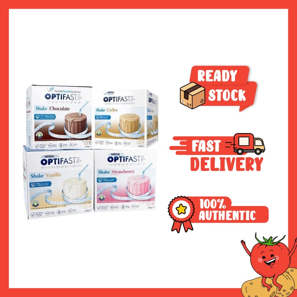 Nestle Optifast Shake -12/18s x 53g (Vanilla, Strawberry, Chocolate ...