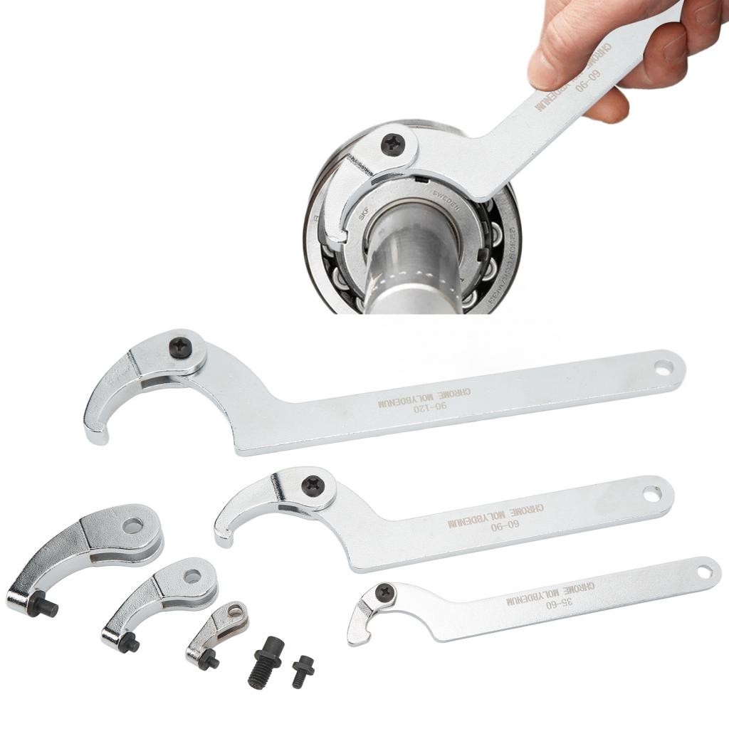 Cloudshop C Hook Spanner Set Adjustable Pin Wrench Chrome Molybdenum ...