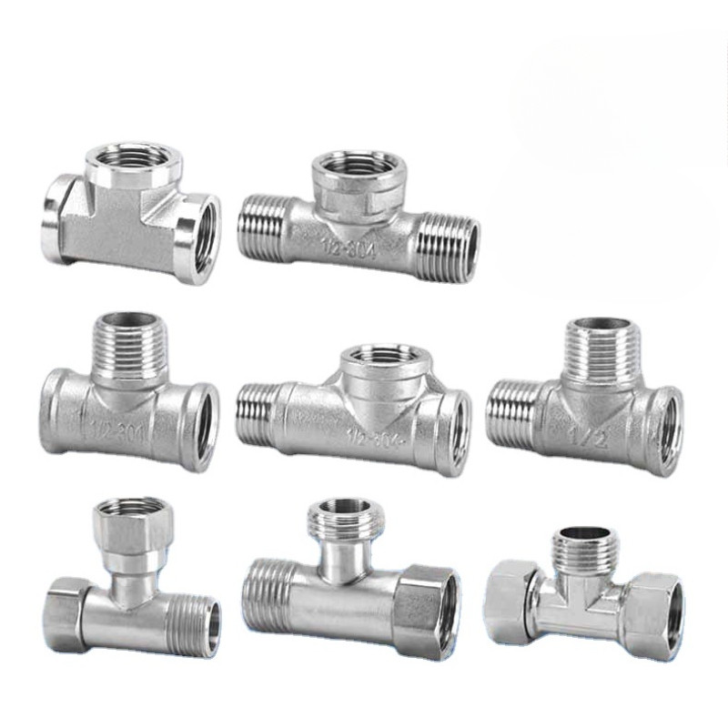 [ZDD] 304 Stainless Steel Tee Joint Inner Outer Wire Flexible Joint One ...