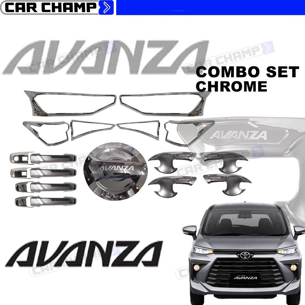 Toyota Avanza 2022 to 2025 Garnish Combo set cover Chrome WITH or W/OUT Smart Key | Shopee Malaysia