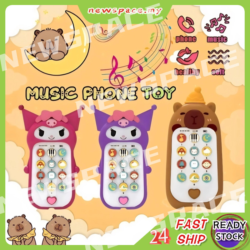 Capybara Sanrio Kuromi Music Phone Toys For Kids English Cute Education ...
