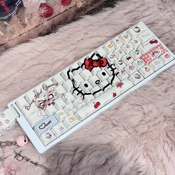 键帽 cute keycap [Hello kitty] Keyboard PB terukir sisi asli dan lut ...