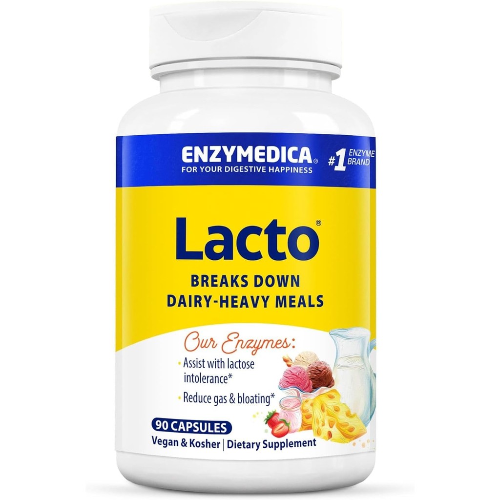 Enzymedica Lacto, Maximum Strength Formula for Dairy Intolerance, with ...