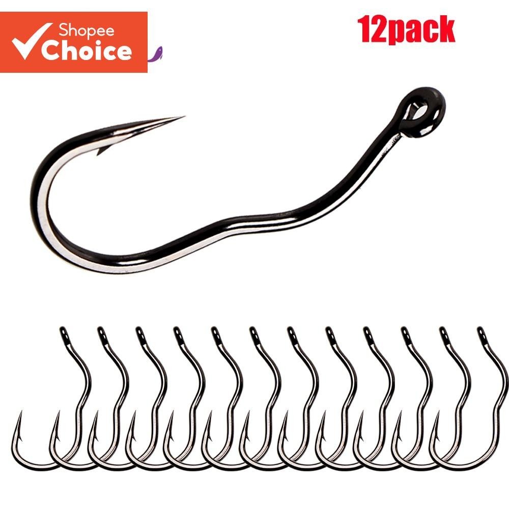 12pcs Auto Flip Titanium Alloy Double Barb Magic Fishing Hooks for Anti ...