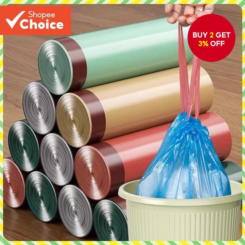 Drawstring rubbish bags handheld automatic closure plastic bags rubbish ...