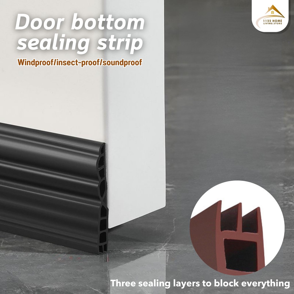 PVC Door Seal Strip Gap Stopper Windproof Dust Self Adhesive Bottom ...