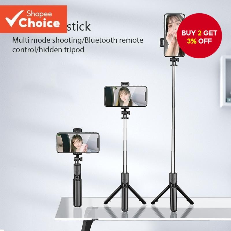 S03 Bluetooth Selfie Stick - 360° Rotating Tripod with Wireless Remote ...