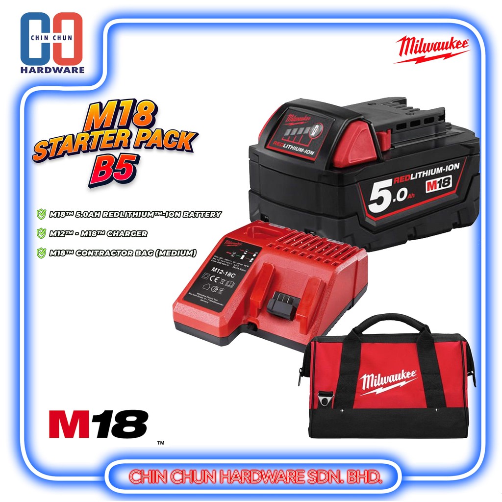 MILWAUKEE M18 SP STARTER PACK [ 5.0AH] B5 | Shopee Malaysia