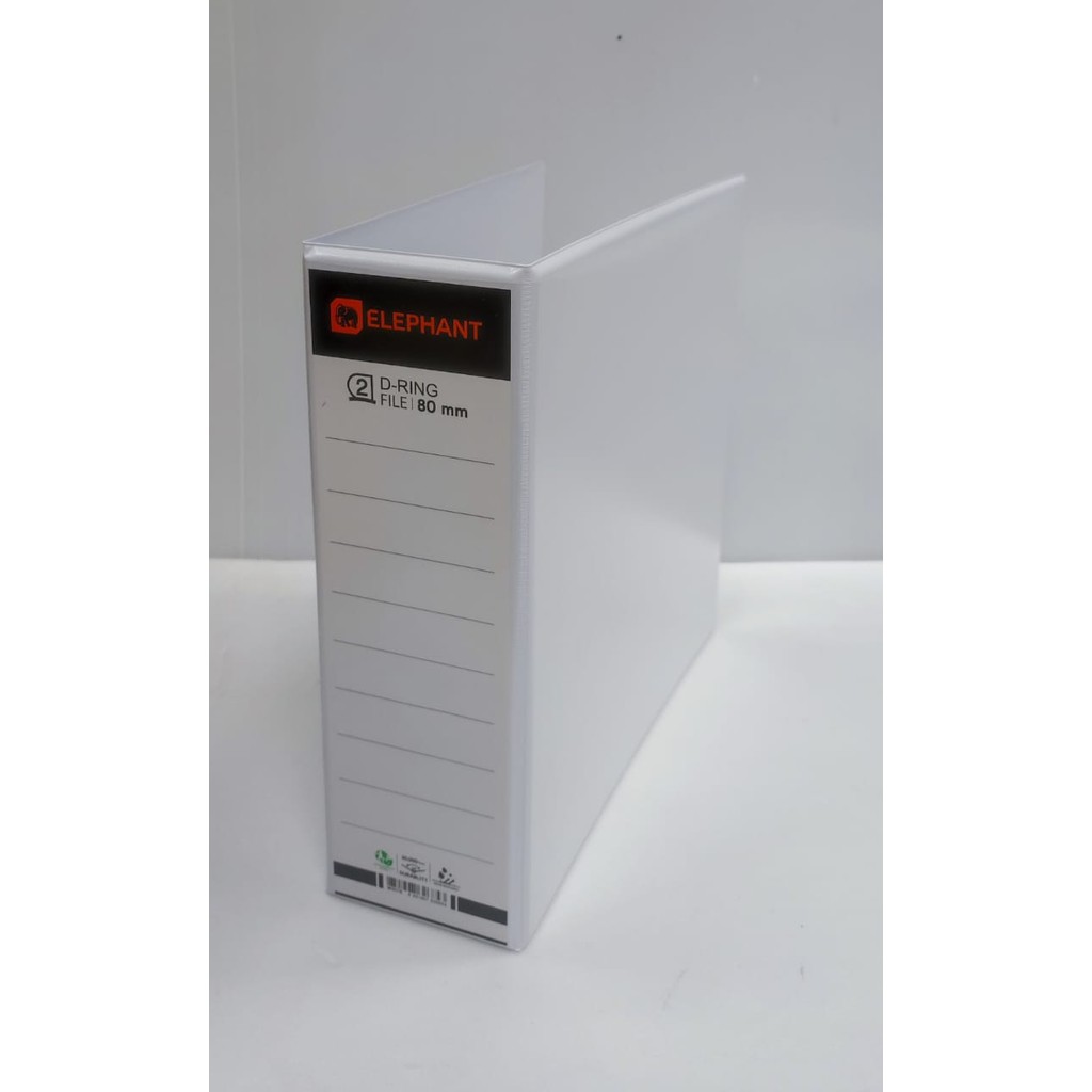 ELEPHANT- 80mm 2D PP Tearseal White Ring File (A4) / White File / Fail ...