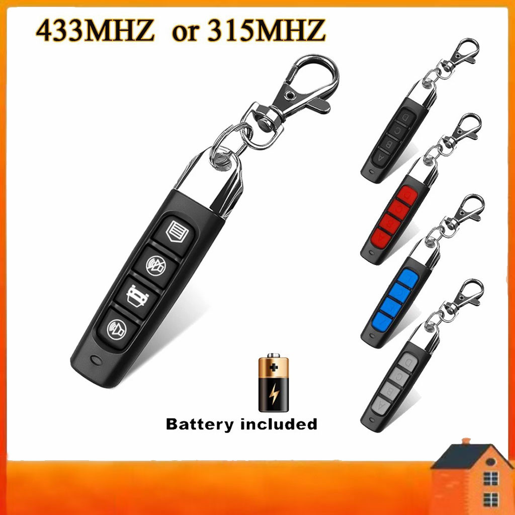 330/433MHz Auto Gate Remote, 4-Button Garage Door Opener, Remote ...