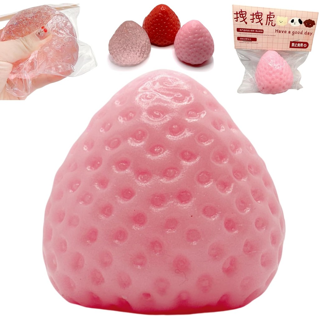 Handmade Strawberry Taba Squishy Toys, Cute Strawberry Squeeze Toys ...
