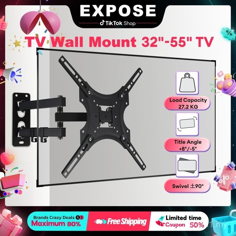 TV Stand Wall-Mounted Heavy-Duty Adjustable TV Stand 32-55 Inch Full ...