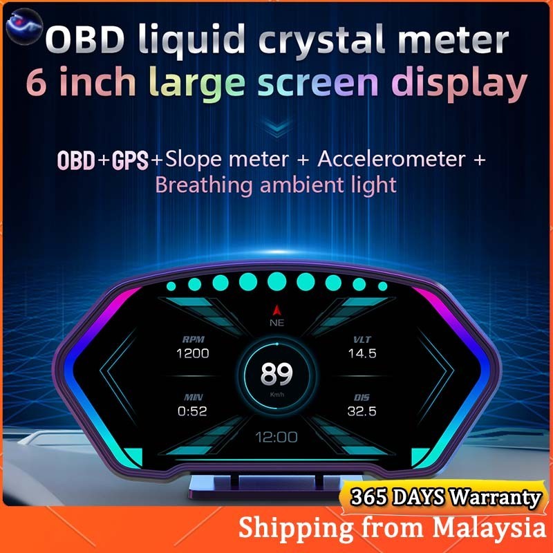 HUD OBD2 GPS Speedometer Head Up Display Car Dashboard Digital Speed ...